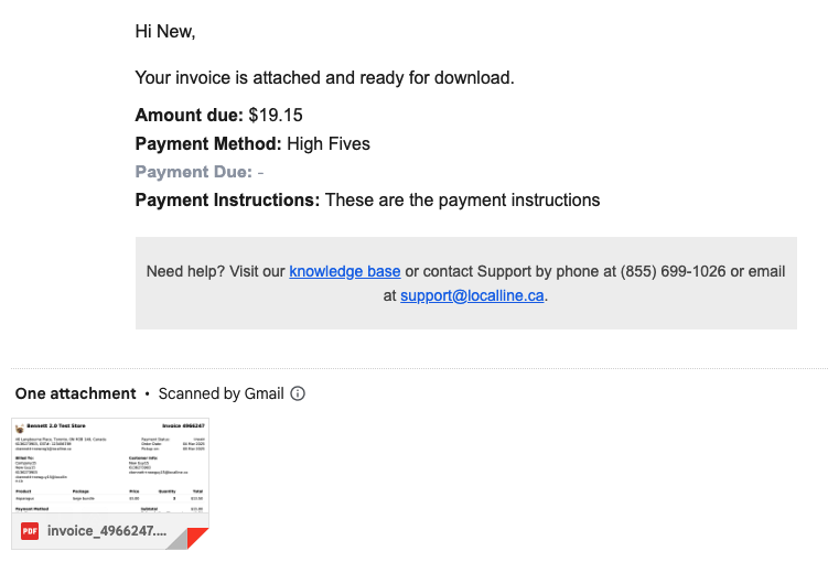 Customer email notifications in 2.0